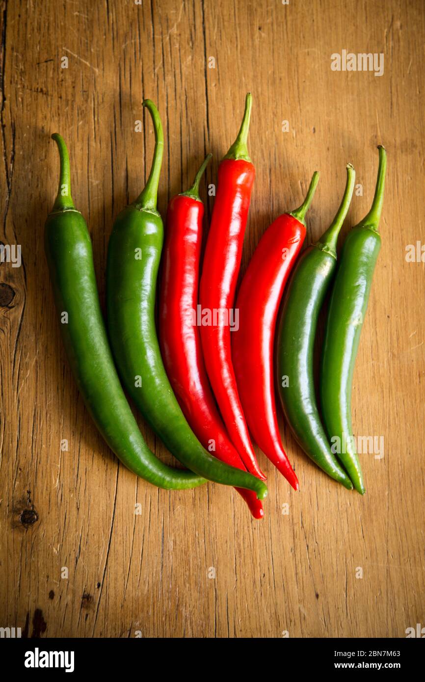 Italian red and green chillies Stock Photo - Alamy