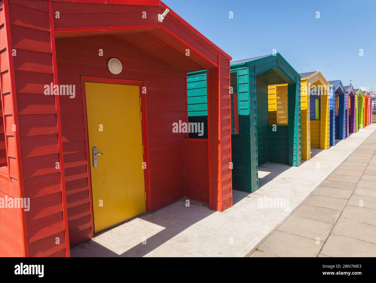 Bathing huts seaton hi-res stock photography and images - Alamy