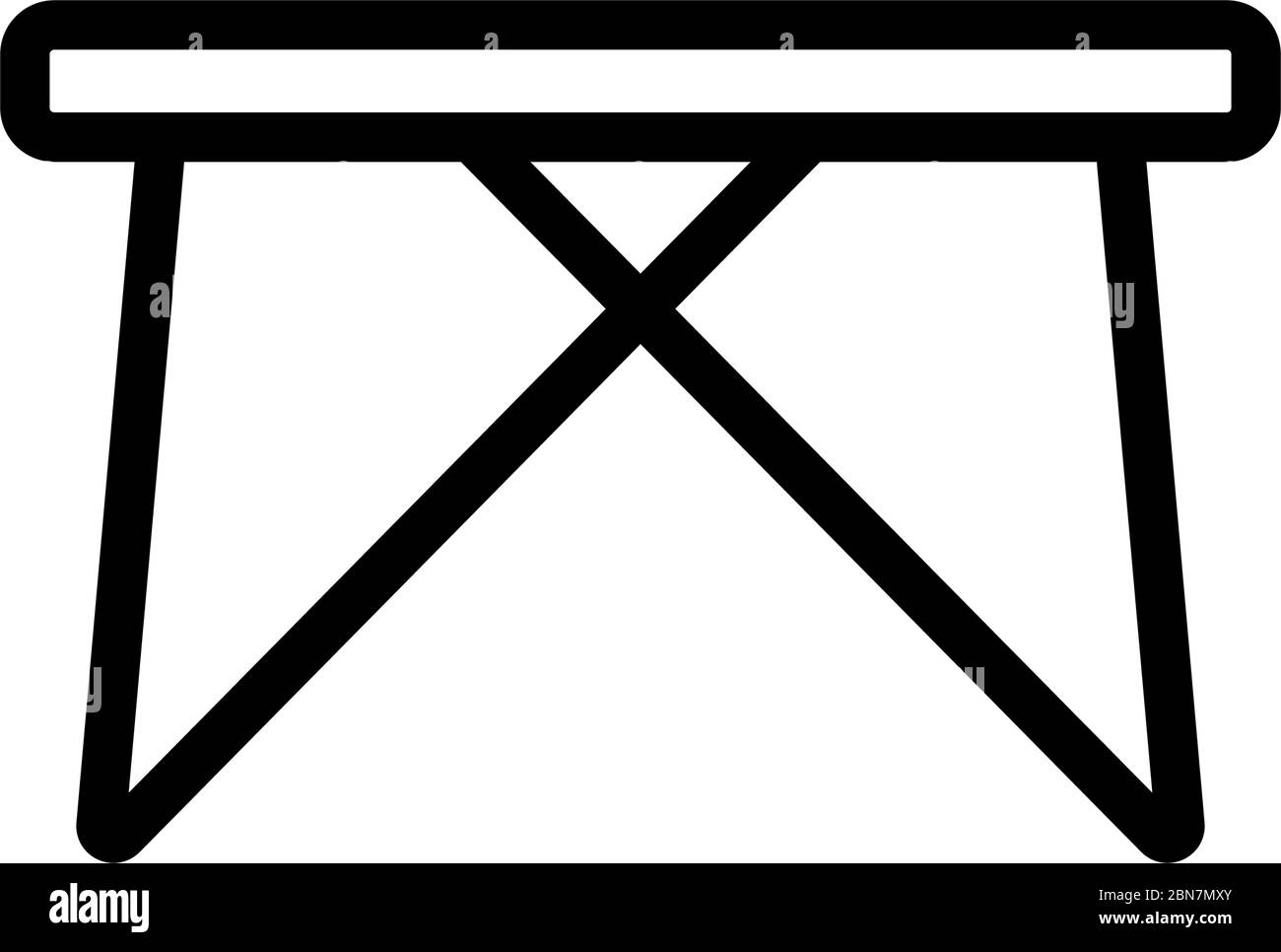 folding table for portable barbecue icon vector outline illustration ...