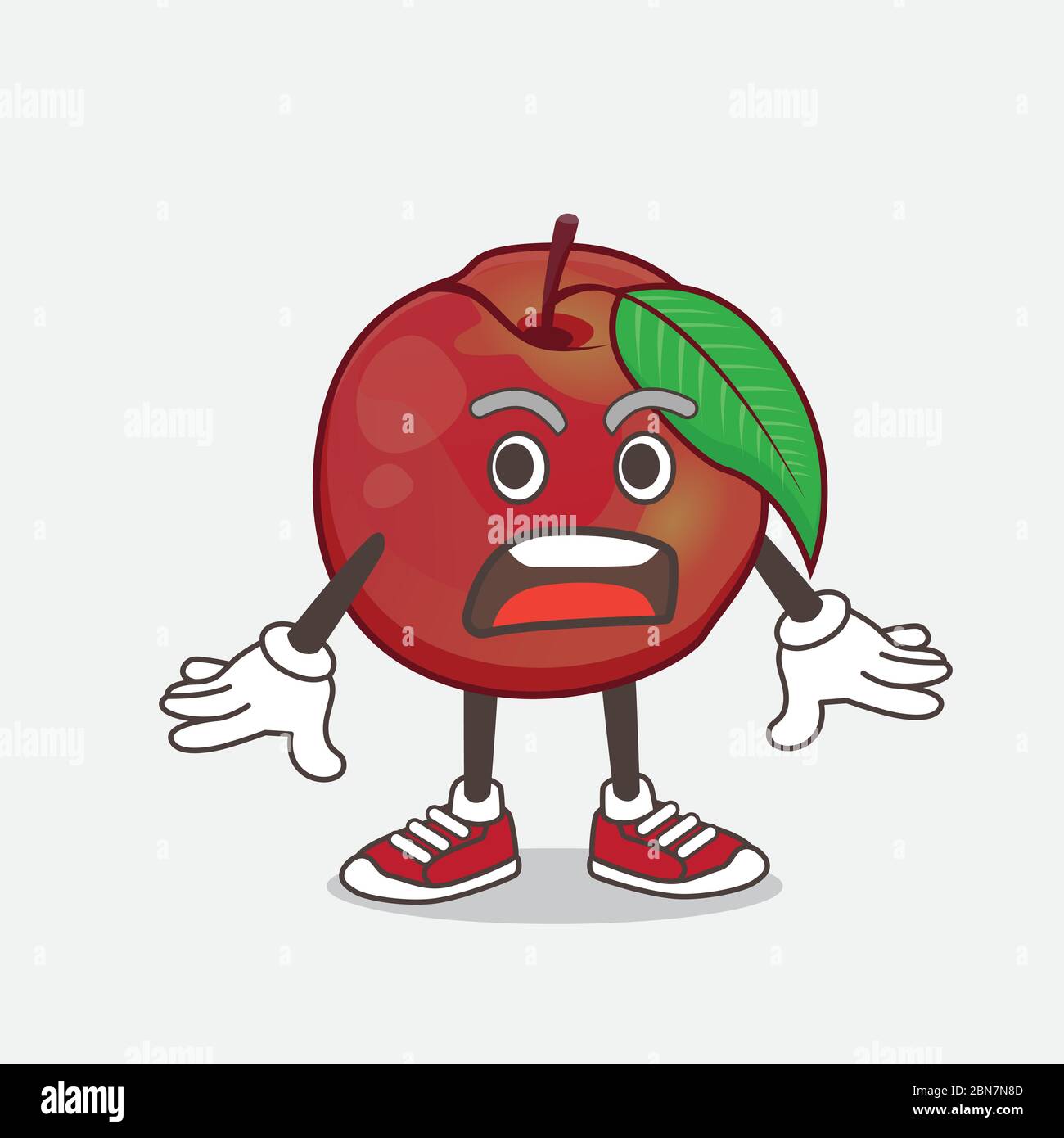 An illustration of Nectarine Fruit cartoon mascot character with a ...