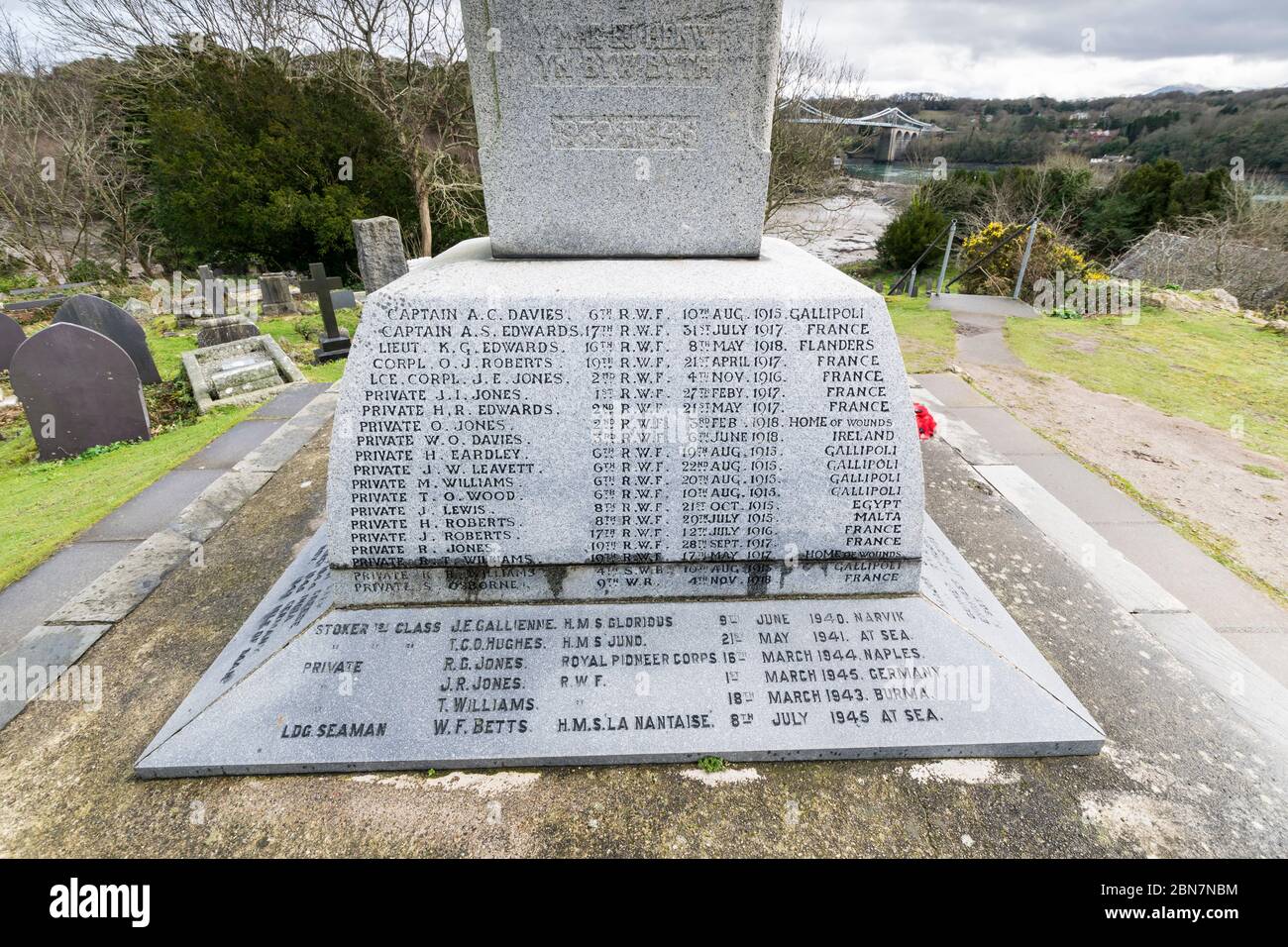 Church Island War memorial at St Tysilio church graveyard Porthaethwy ...