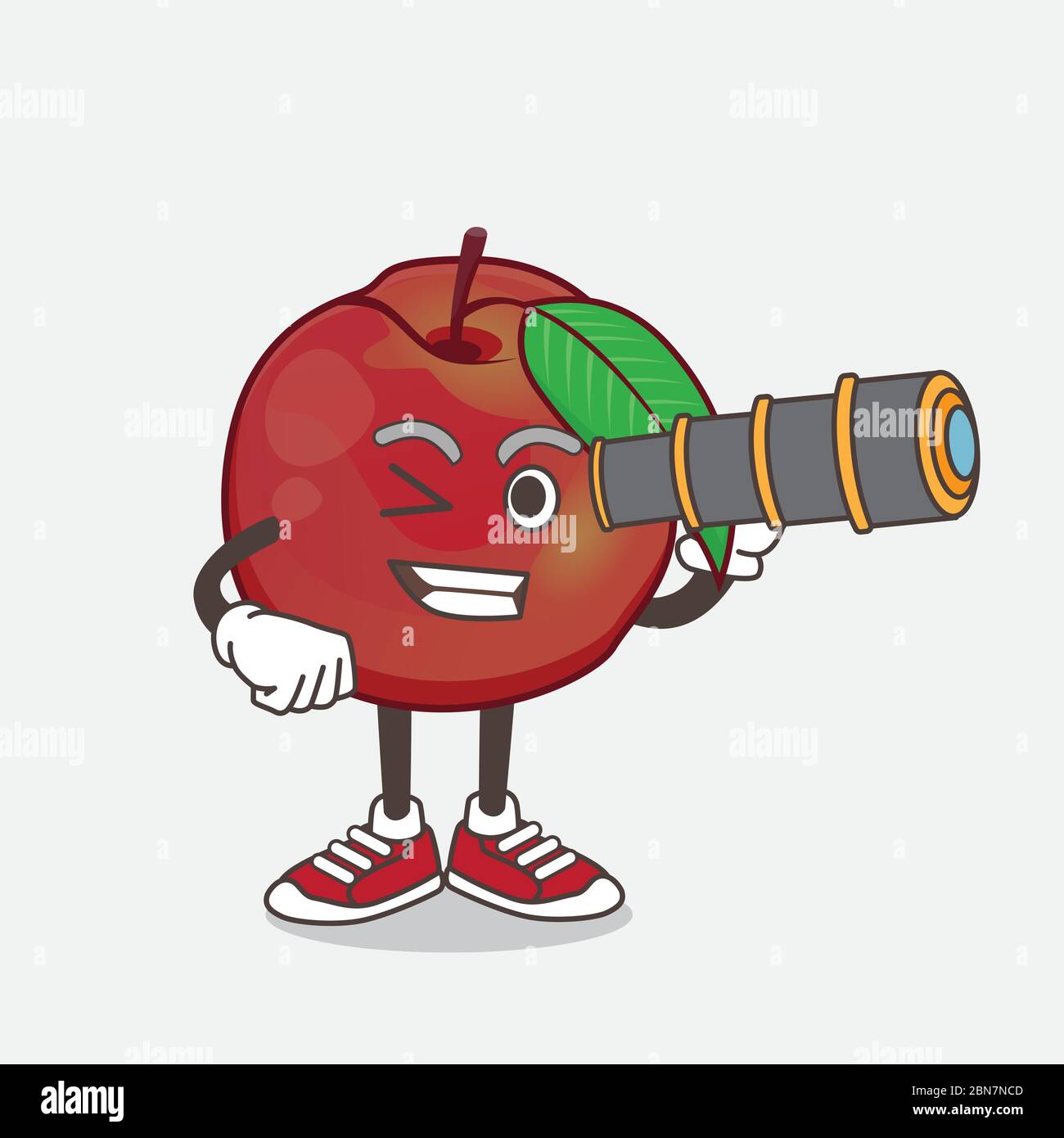 An illustration of Nectarine Fruit cartoon mascot character using a ...