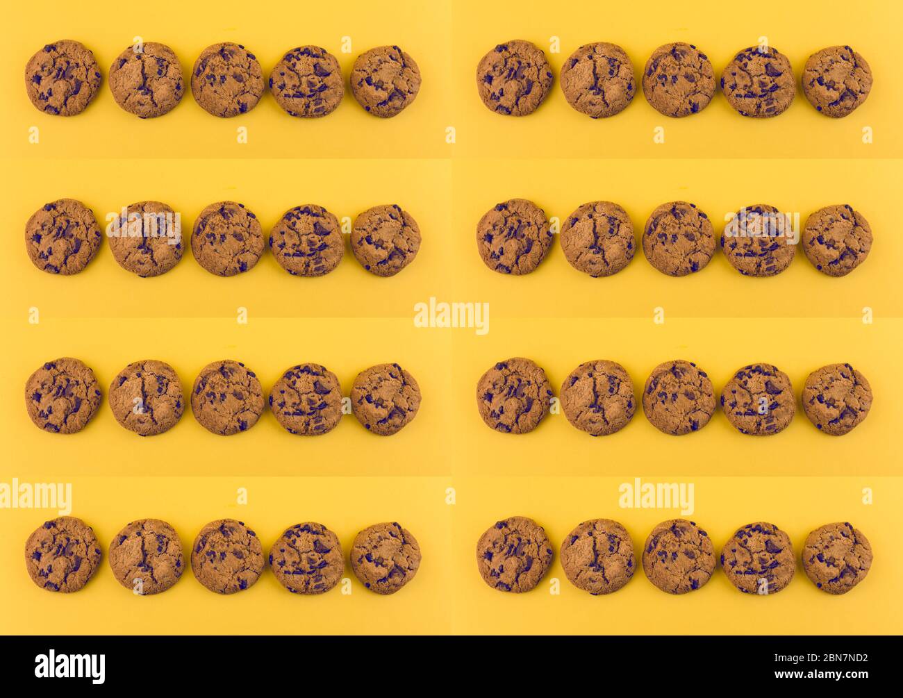 cookies biscuits on yellow background Stock Photo - Alamy