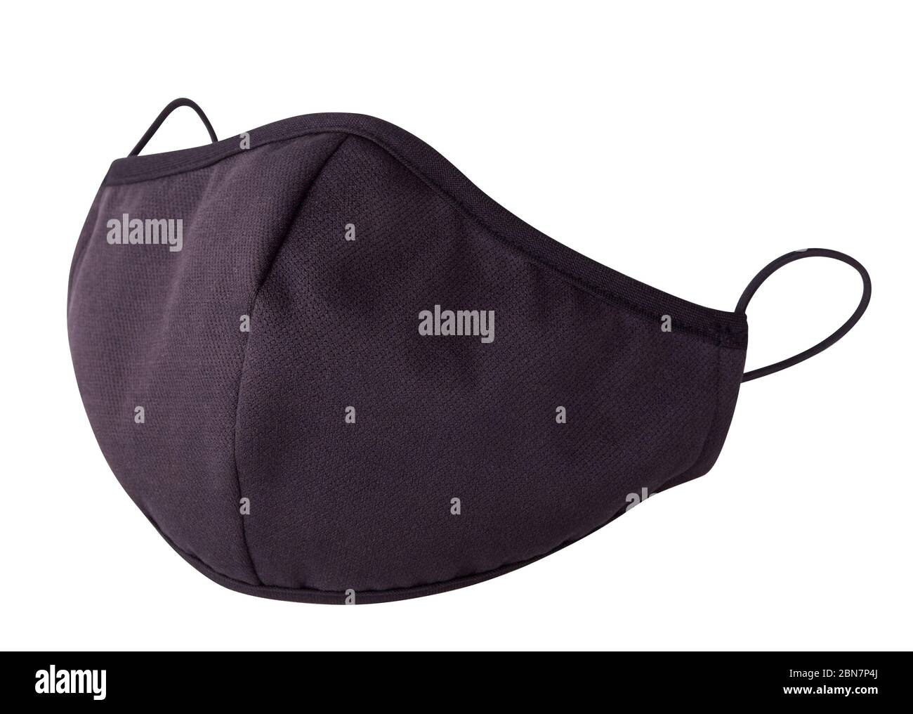 Black fabric facial mask for health protection isolated on white ...