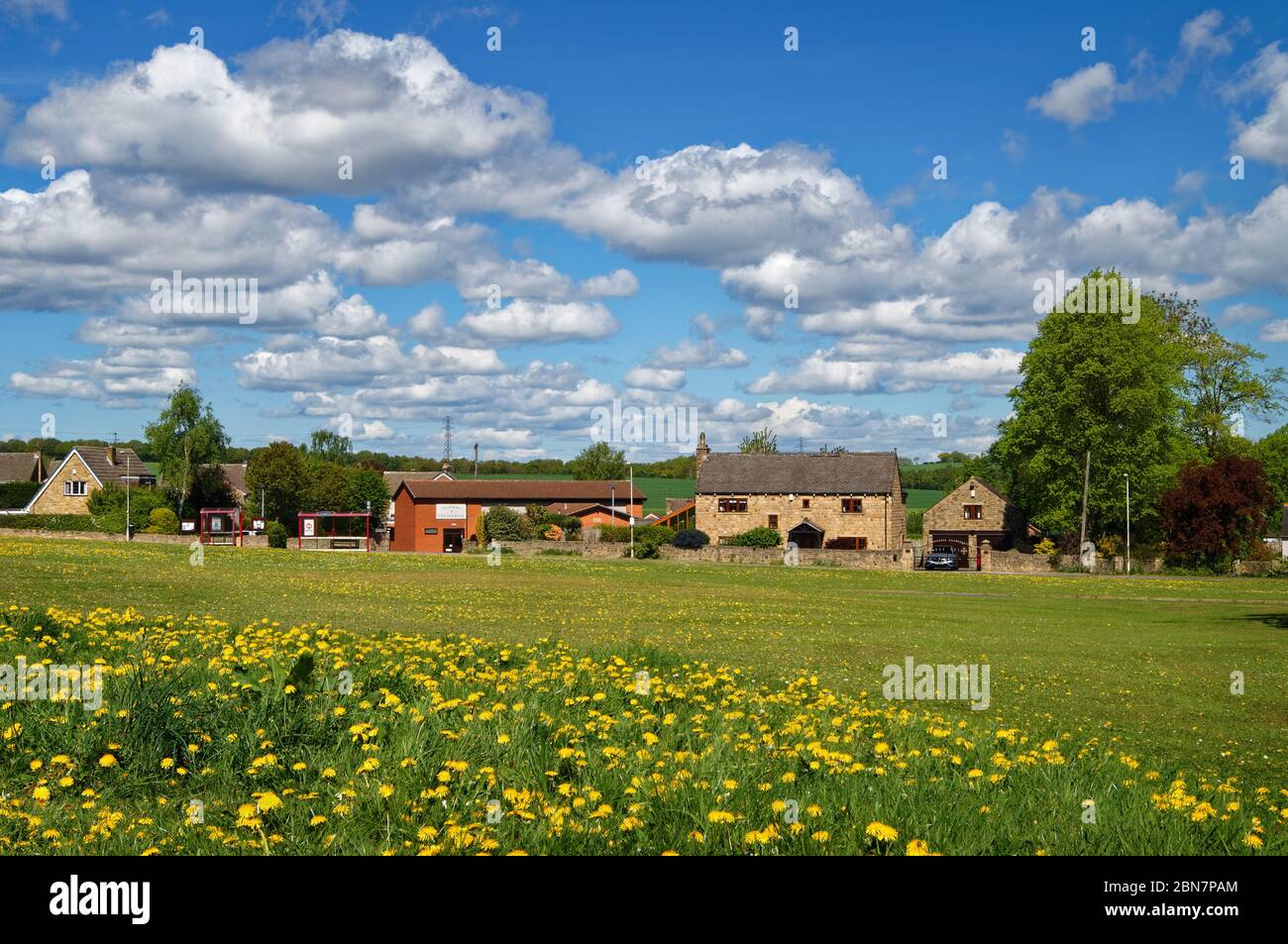 UK,West Yorkshire,Wakefield,Notton,Village Green in Spring Stock Photo ...