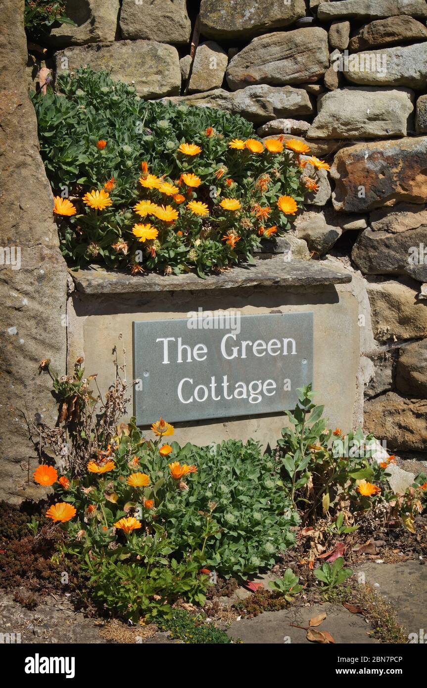 UK,West Yorkshire,Wakefield,Notton,The entrance to the Green Cottage ...