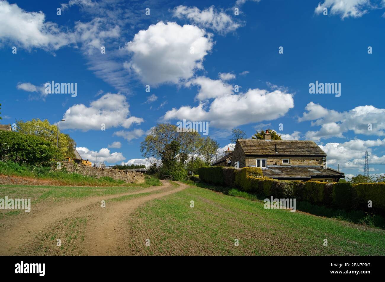 UK,West Yorkshire,Wakefield,Notton,Field and Cottage on Keeper Lane ...