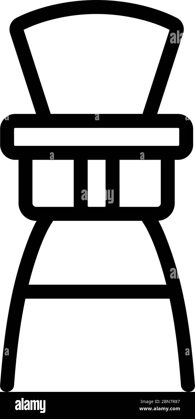 high chair booster attached to large chair icon vector outline ...