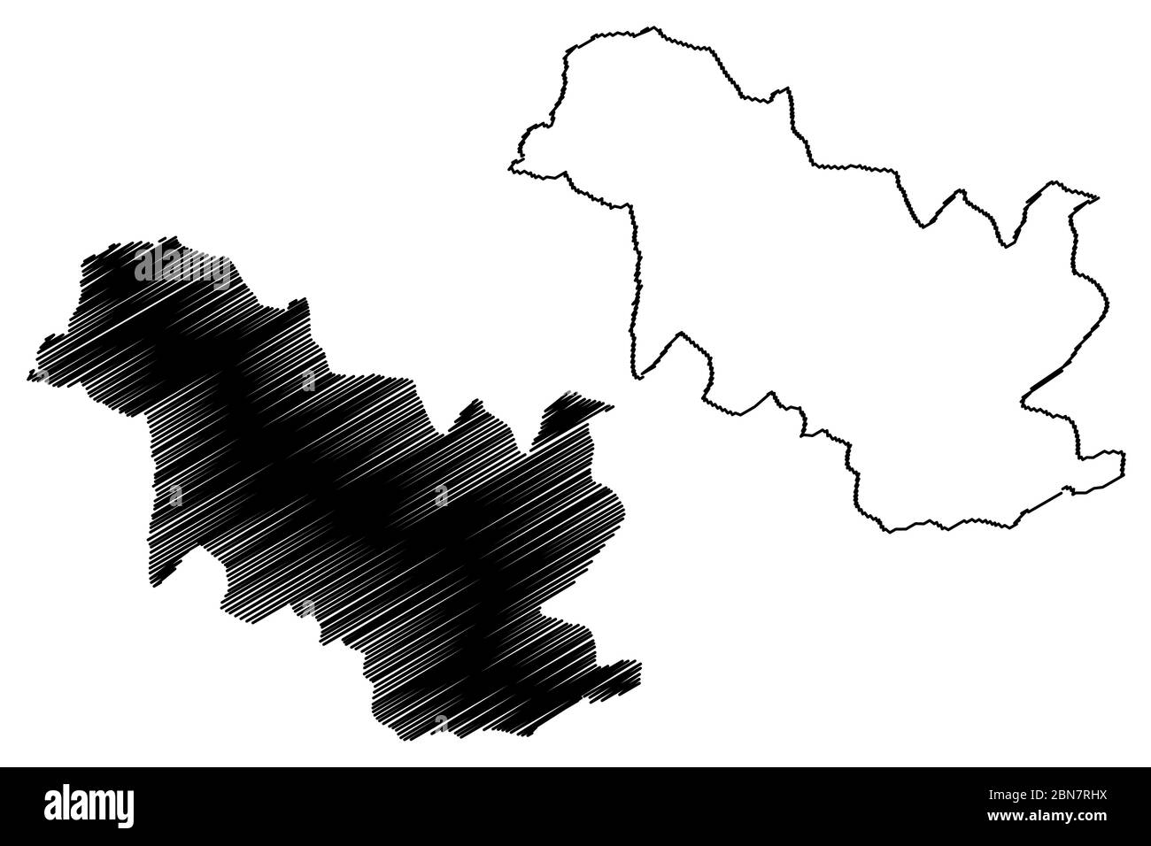 Samtse District (Districts of Bhutan, Kingdom of Bhutan) map vector ...