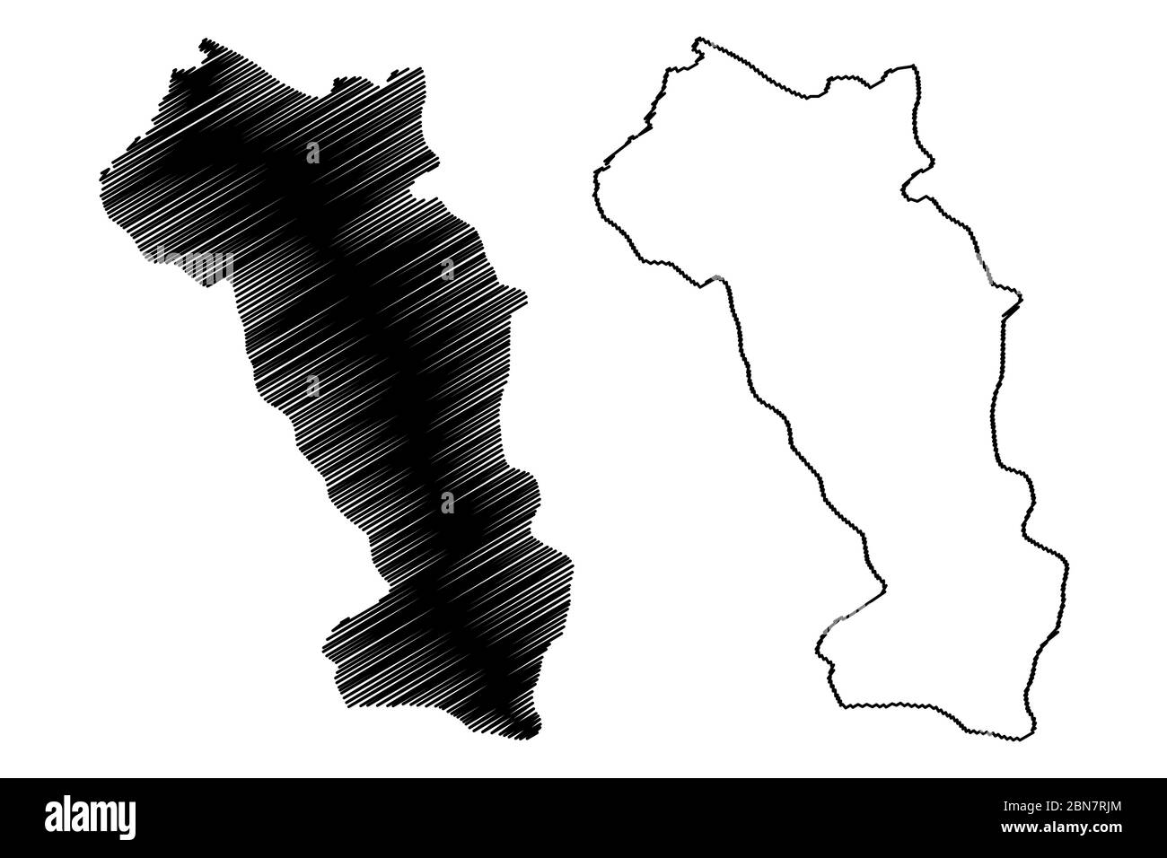 Paro District (Districts of Bhutan, Kingdom of Bhutan) map vector ...