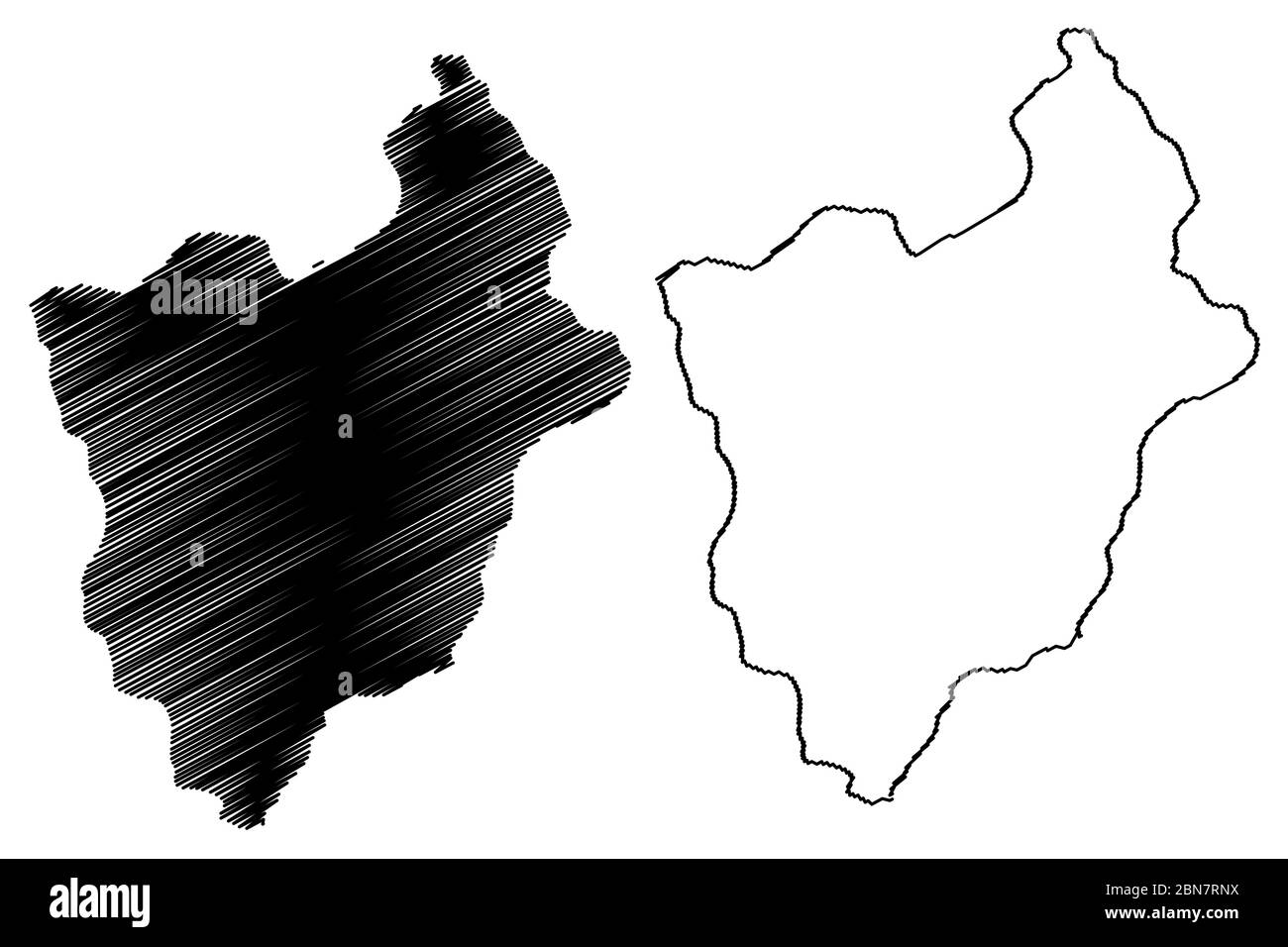 Mongar District (Districts of Bhutan, Kingdom of Bhutan) map vector ...
