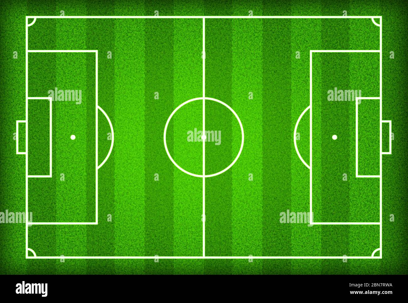 realistic soccer field top view illustration Stock Photo - Alamy
