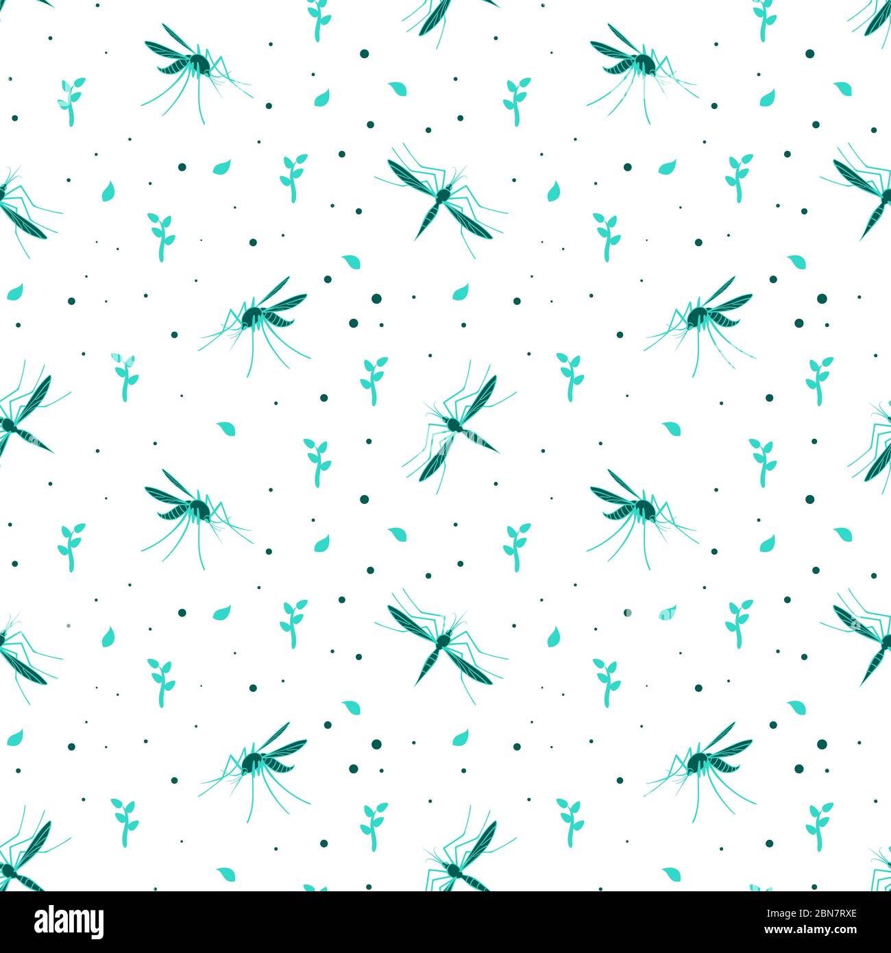 Mosquitoes seamless pattern on white background. Nature woodland ...