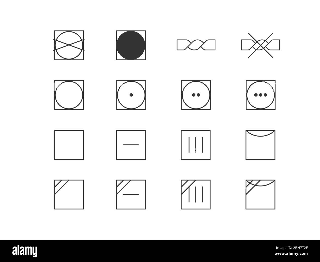 Laundry symbols, drying symbols. Vector illustration, flat design Stock ...