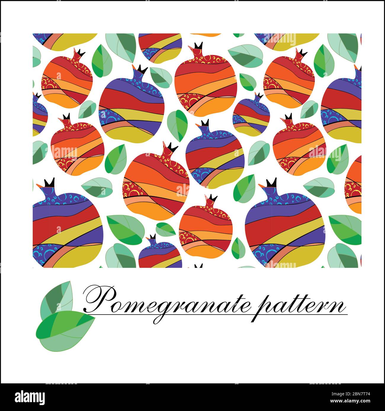 Seamless decorative pattern with pomegranates. Vector illustration ...