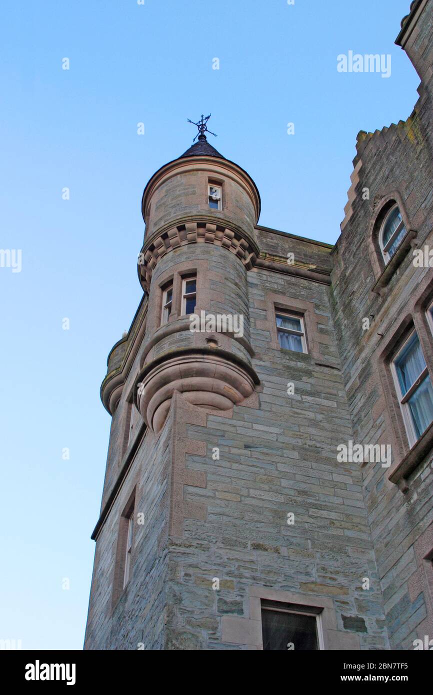 House with tower, Lerwick, Shetland Stock Photo - Alamy