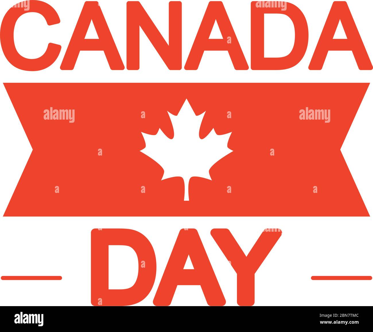 Canada day design with decorative ribbon and maple leaf icon over white ...