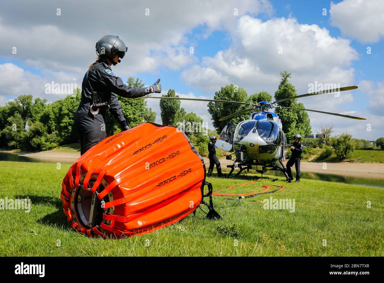 Duesseldorf, North Rhine-Westphalia, Germany - Helicopter Airbus H145 ...