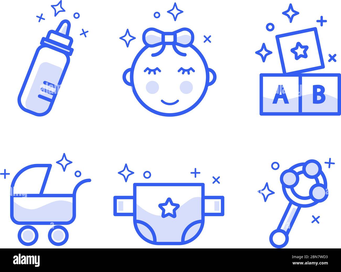 Baby vector icon set in blue color Stock Vector Image & Art - Alamy