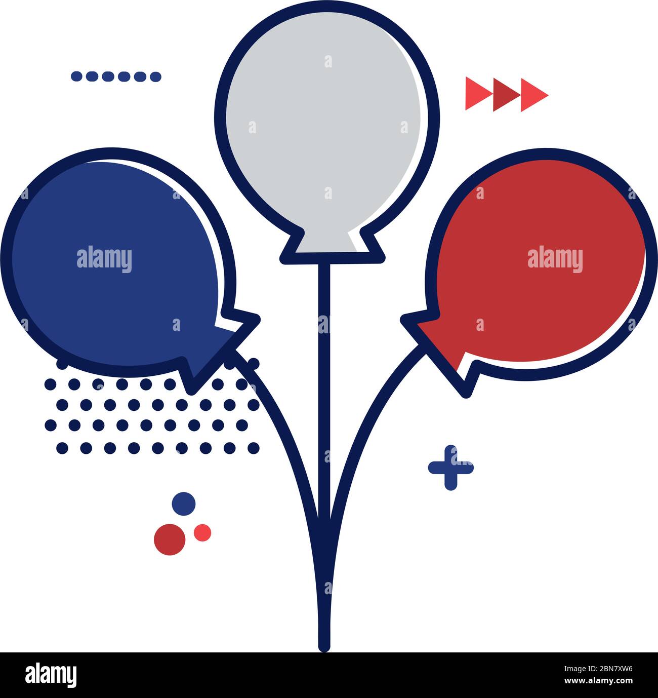 balloons helium with france flag colors flat style Stock Vector Image ...