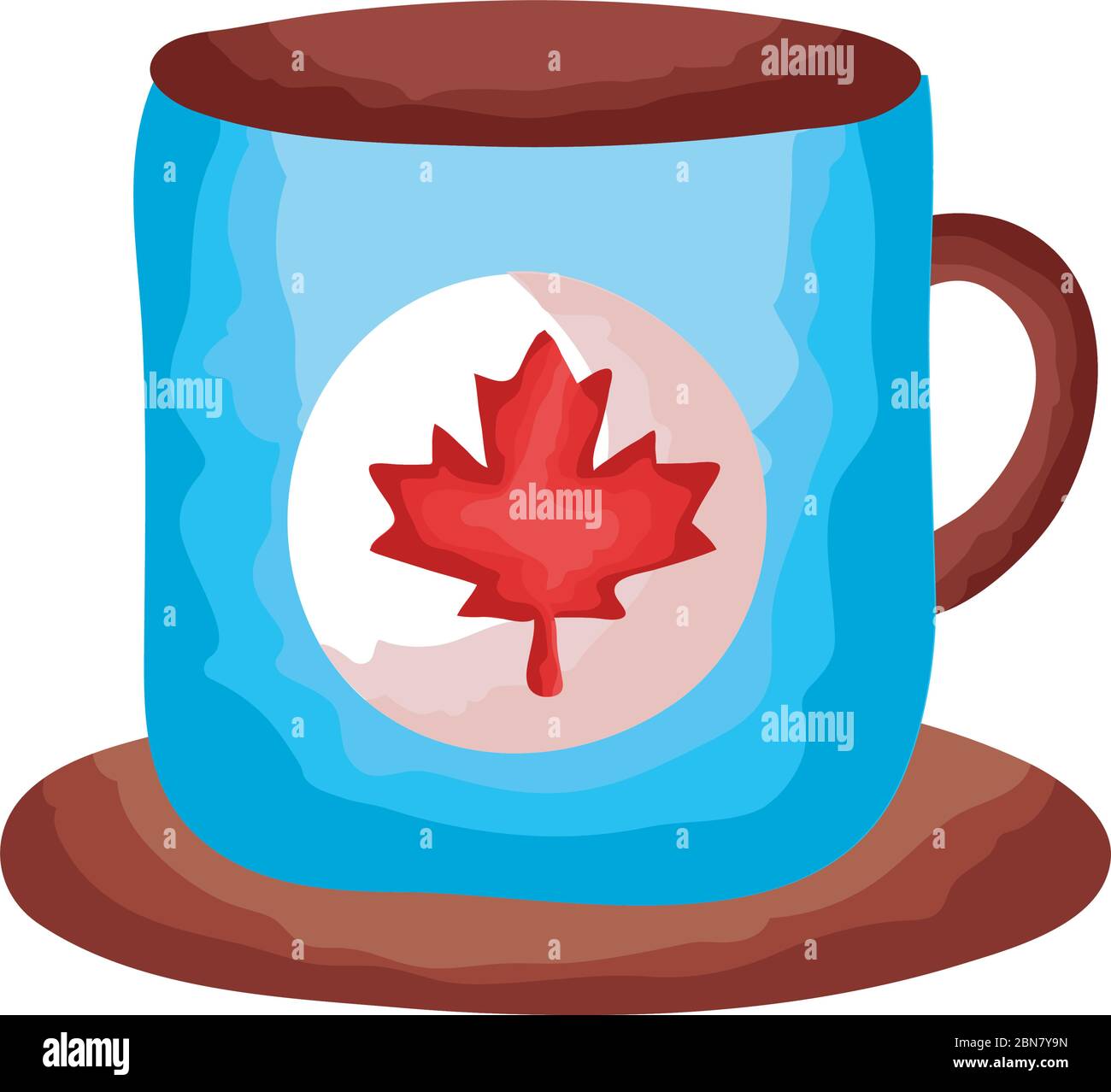 coffee cup with maple leaf canadian flat style Stock Vector Image & Art ...