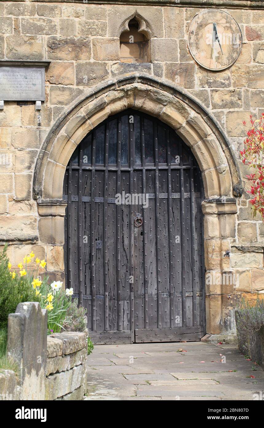 Bakewell Parish Church with a 1793 vertical sundial by White Watson ...