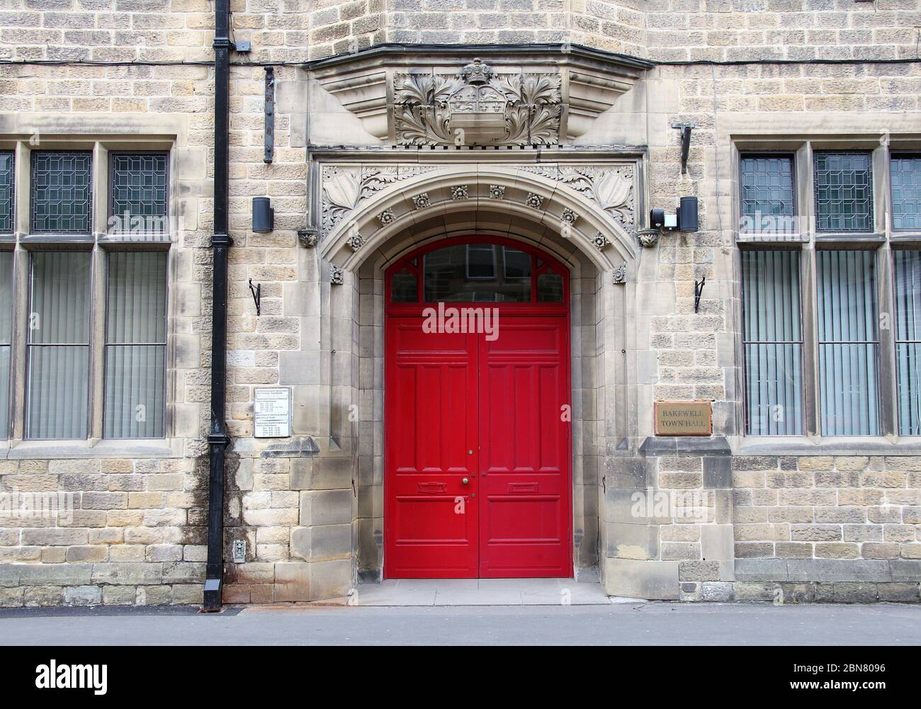 Coat of Arms of the Duke of Rutland on Bakewell Town Hall building in ...