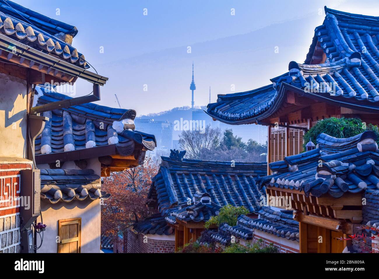 Seoul,South Korea 1/9/2020 Korean style architecture at Bukchon Hanok ...