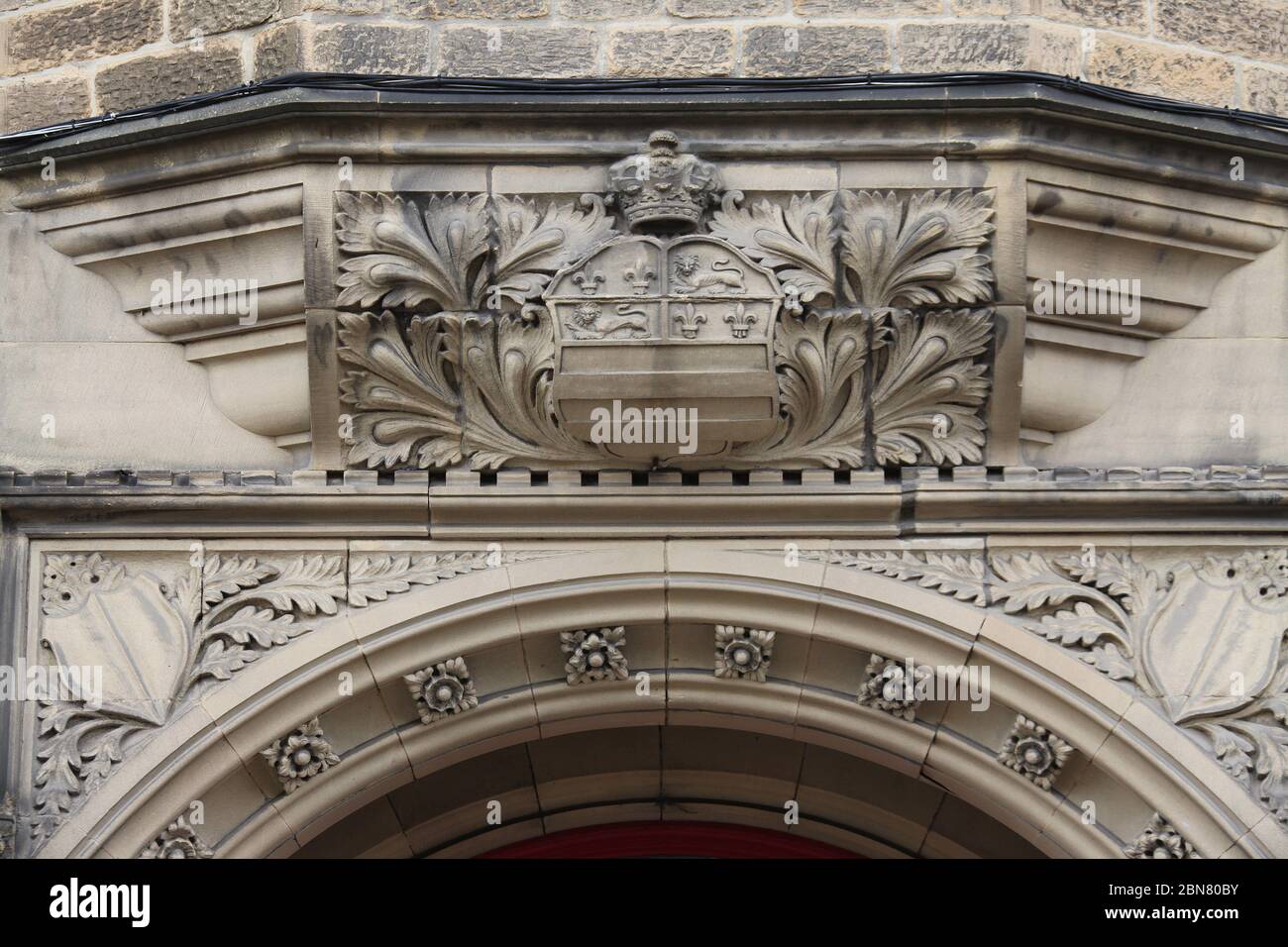 Coat of Arms of the Duke of Rutland on Bakewell Town Hall building in ...