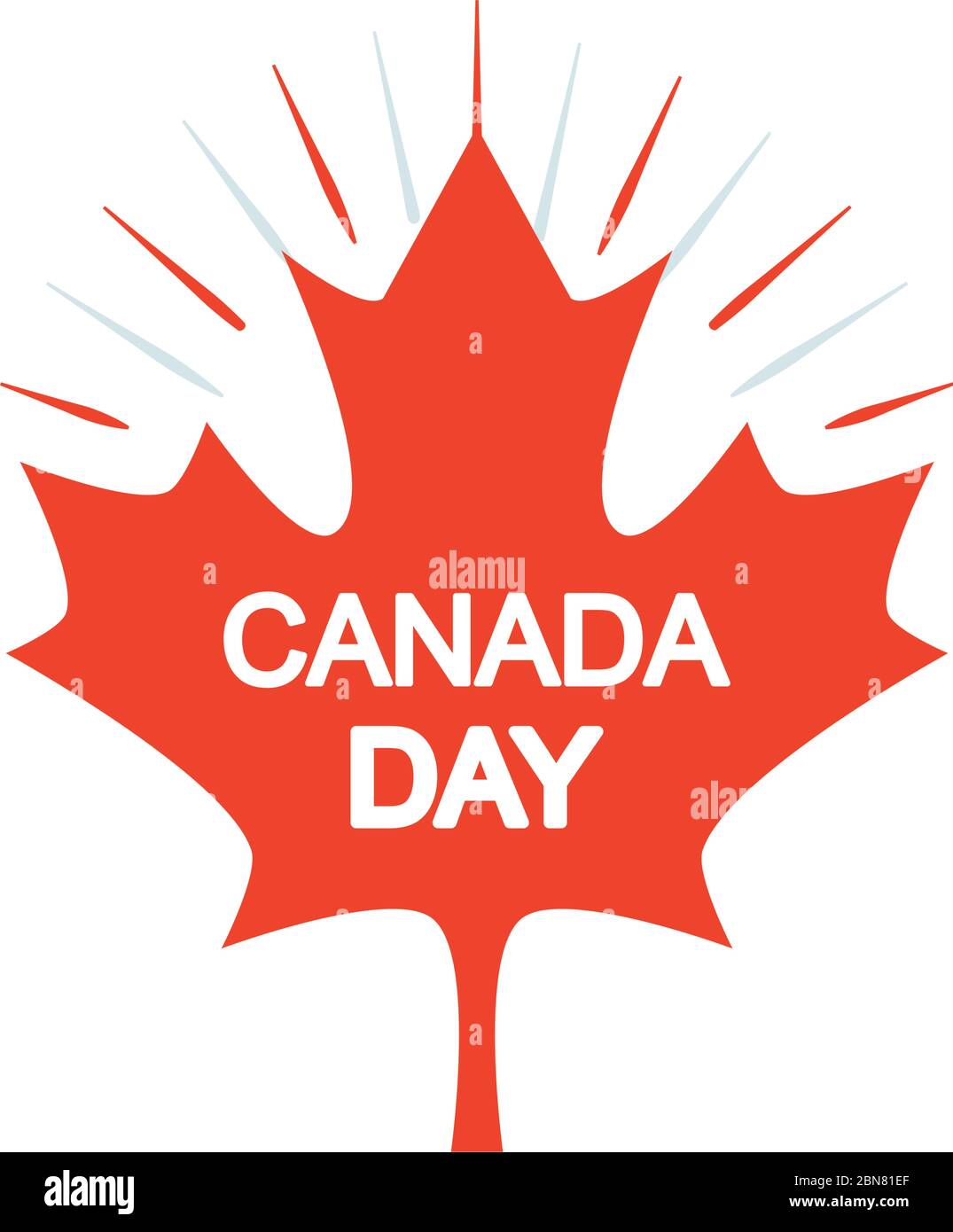 Maple leaf with Canada day design over white background, silhouette ...