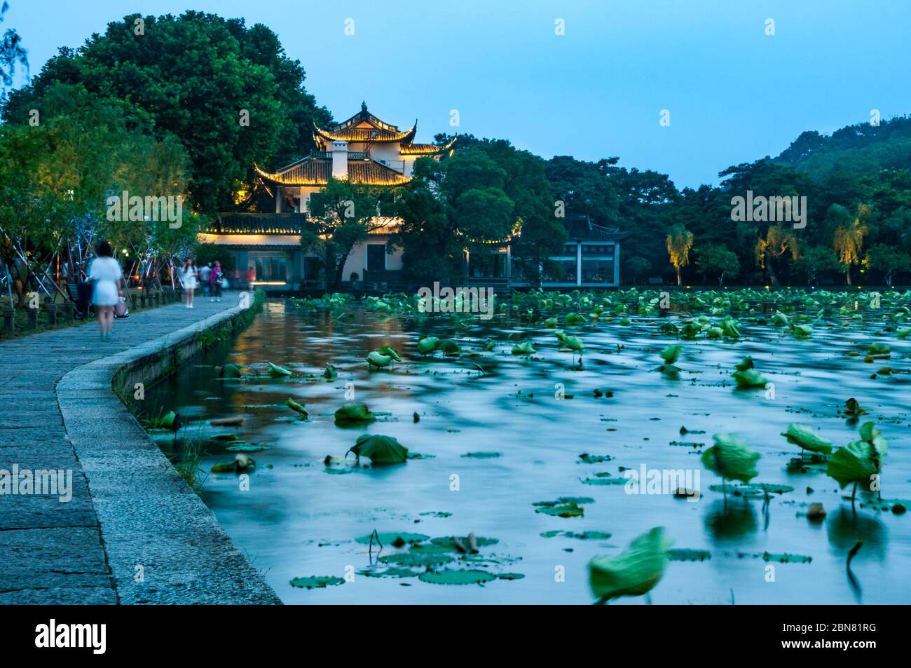 Bai Causeway just before reaching Gushan Island shot at dusk on ...