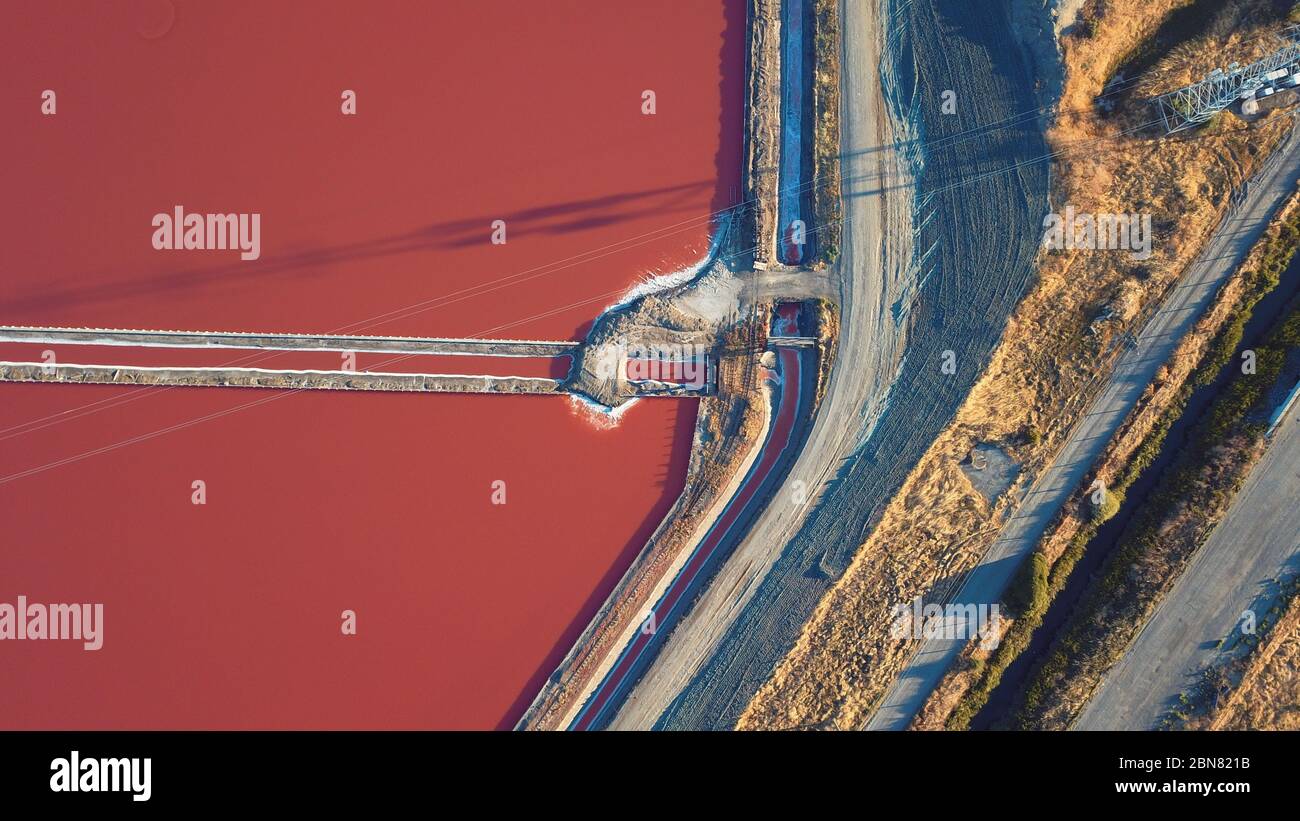 Red Salt Ponds Stock Photo - Alamy