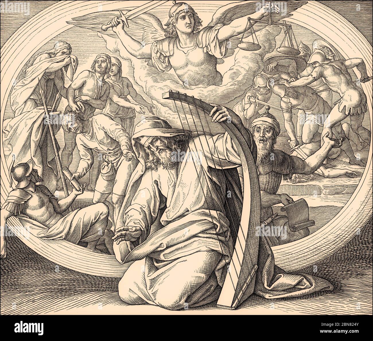 David the Psalmist, Old Testament, by Julius Schnorr von Carolsfeld ...