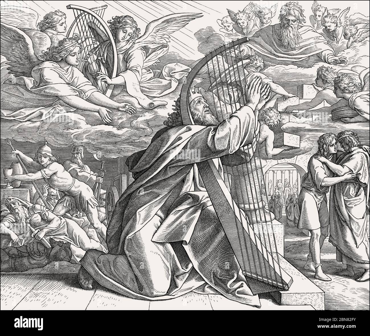 David the Psalmist, Old Testament, by Julius Schnorr von Carolsfeld ...