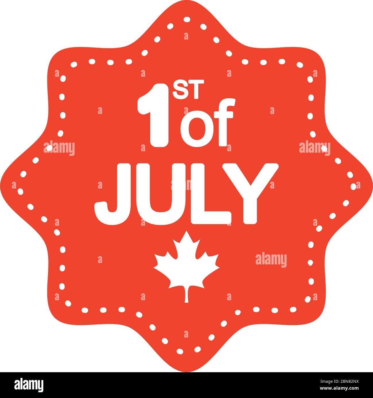 canada day concept, seal with 1st of july design and decorative maple ...