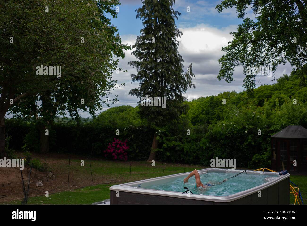 British swimmer Luke Greenbank trains at pool in Ed Baxter's home in ...