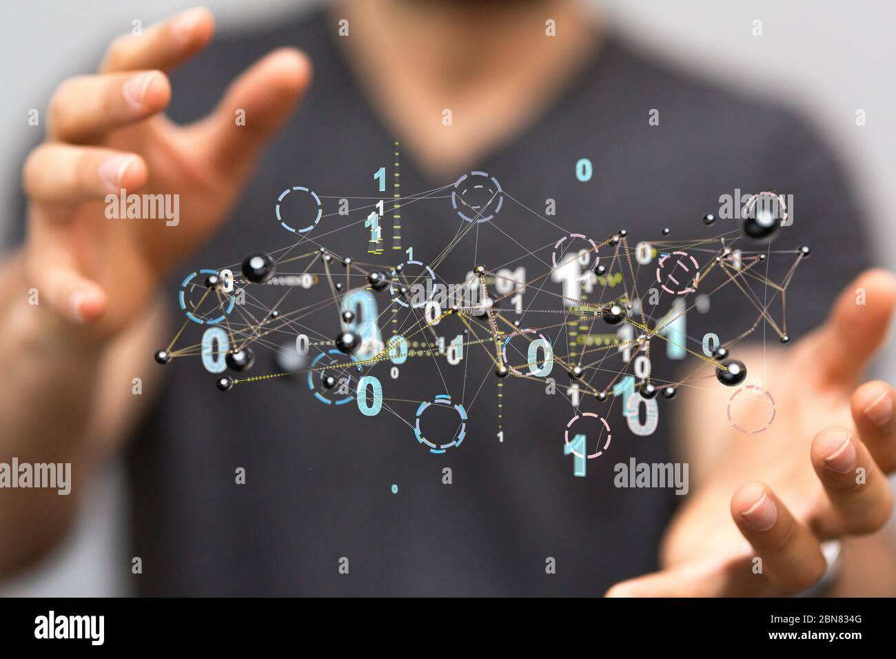 A connected symbols for digital, interactive and global communication ...