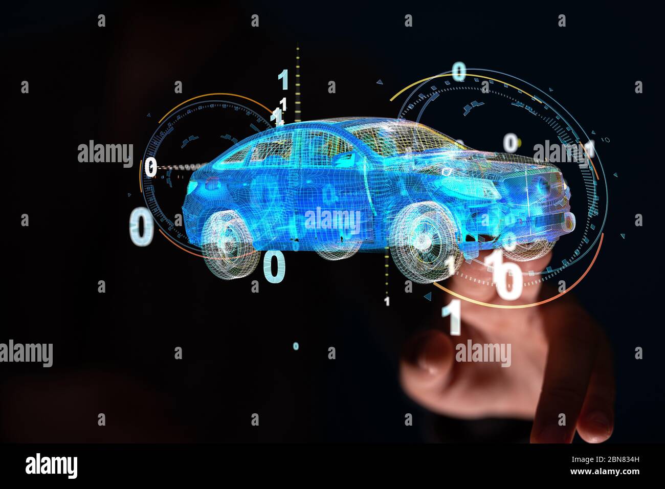 A digital car technology smart in virtuel room Stock Photo - Alamy