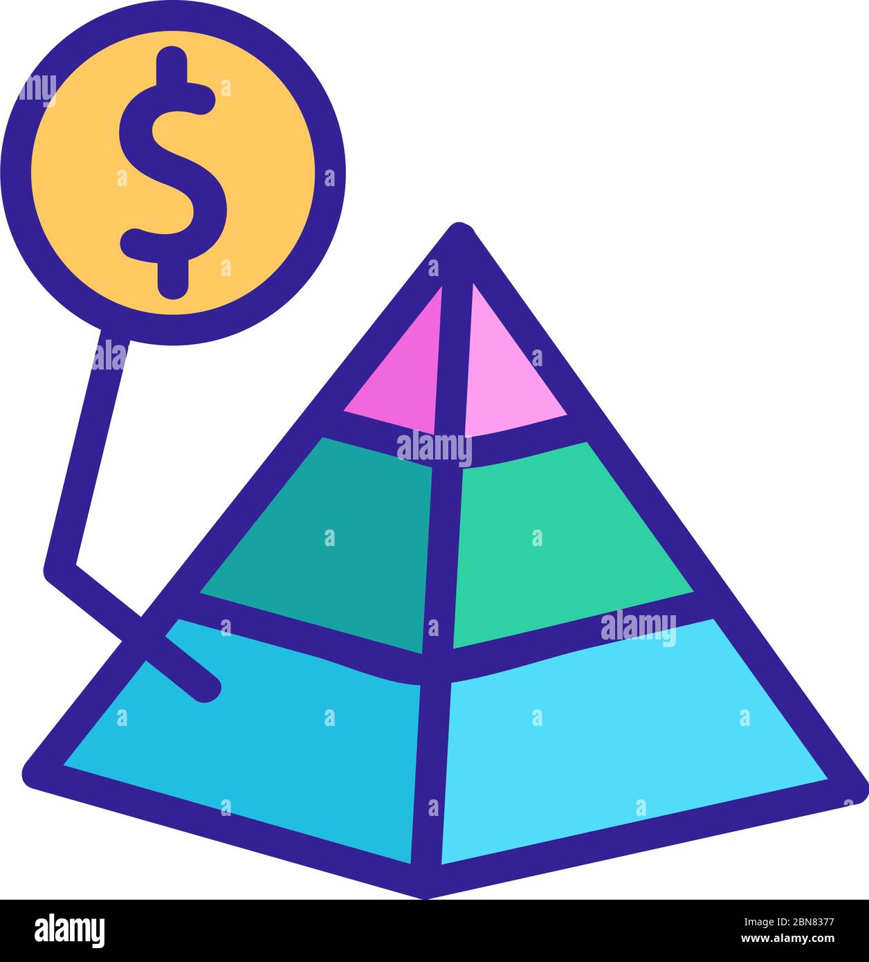money pyramid icon vector outline illustration Stock Vector Image & Art ...