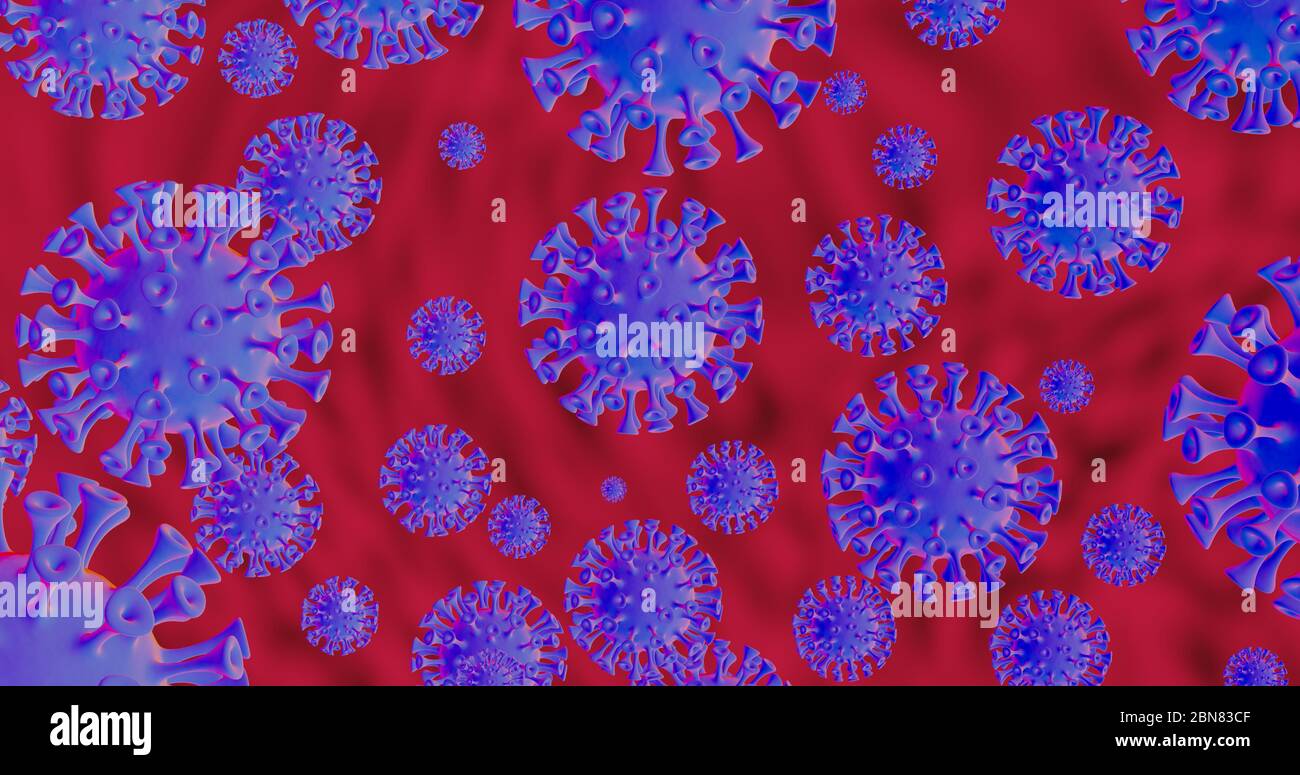 3D render microscopic view of respiratory coronavirus 2020, covid-19 ...