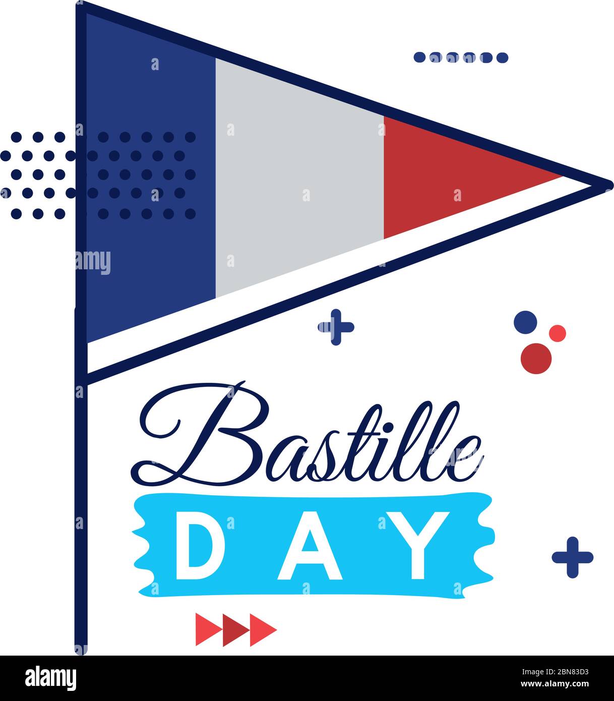 france flag and bastille day lettering flat style Stock Vector Image ...