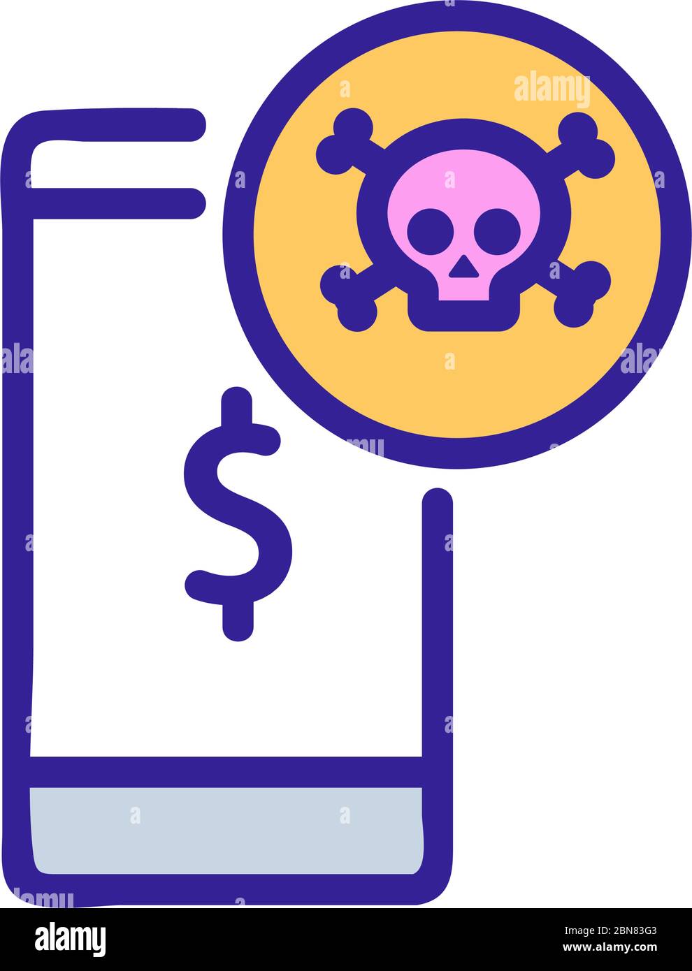 hacker money hacking phone icon vector outline illustration Stock ...