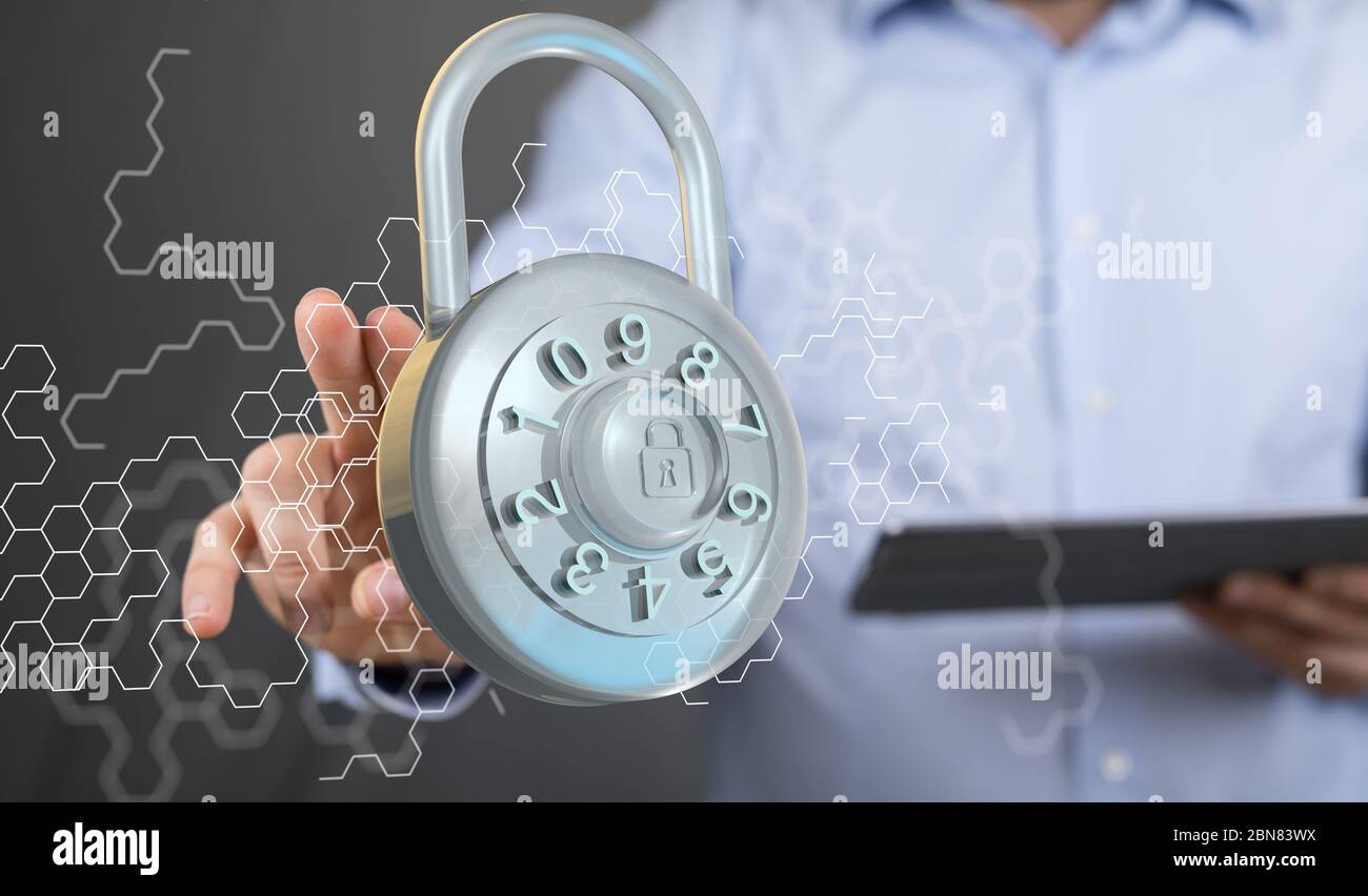 A security data code digital in hand Stock Photo - Alamy