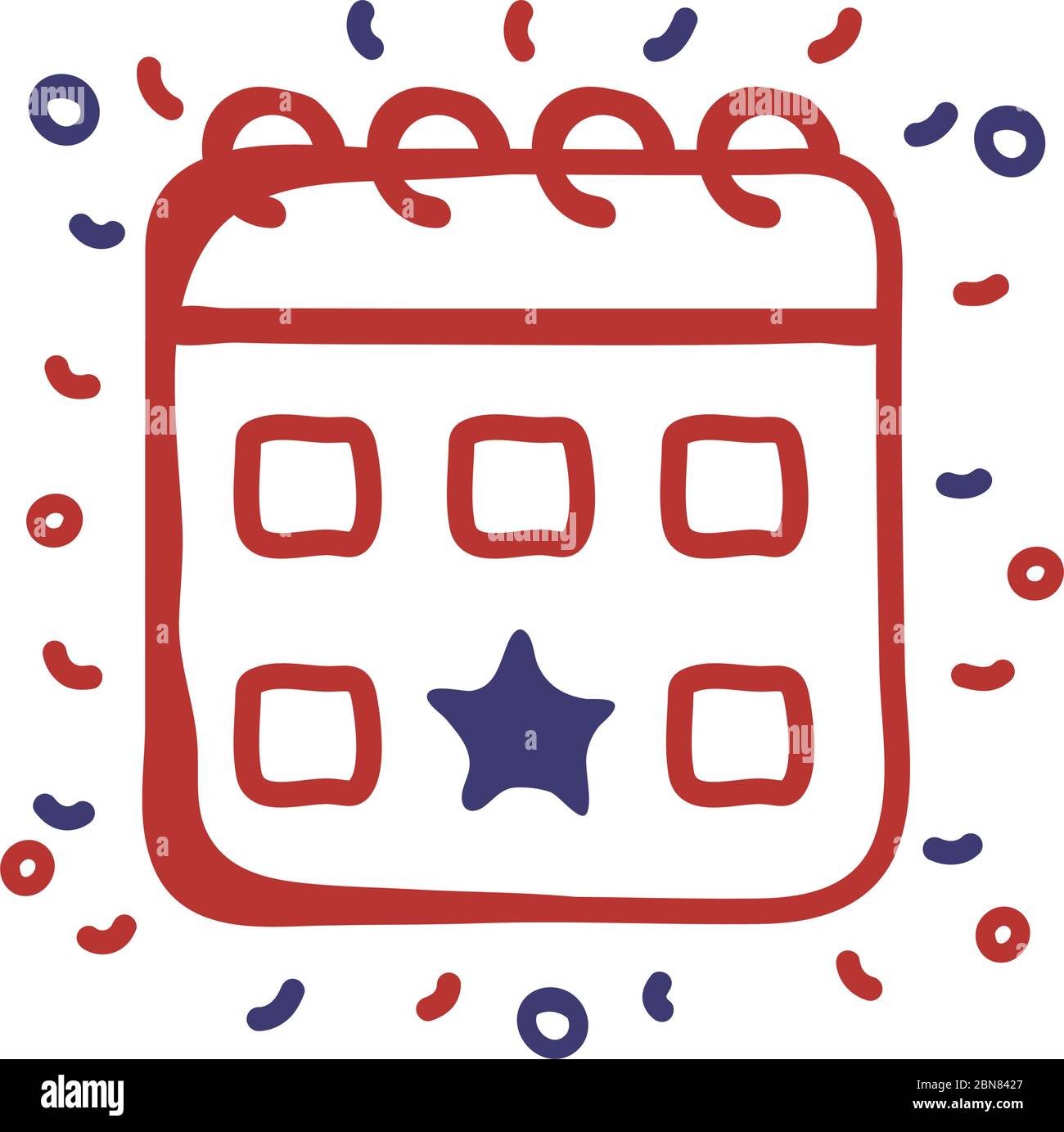 calendar with star line style Stock Vector Image & Art - Alamy