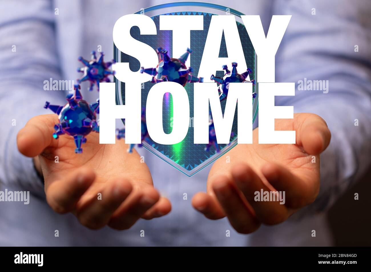 A Stay home digital stay safe 3d Stock Photo - Alamy