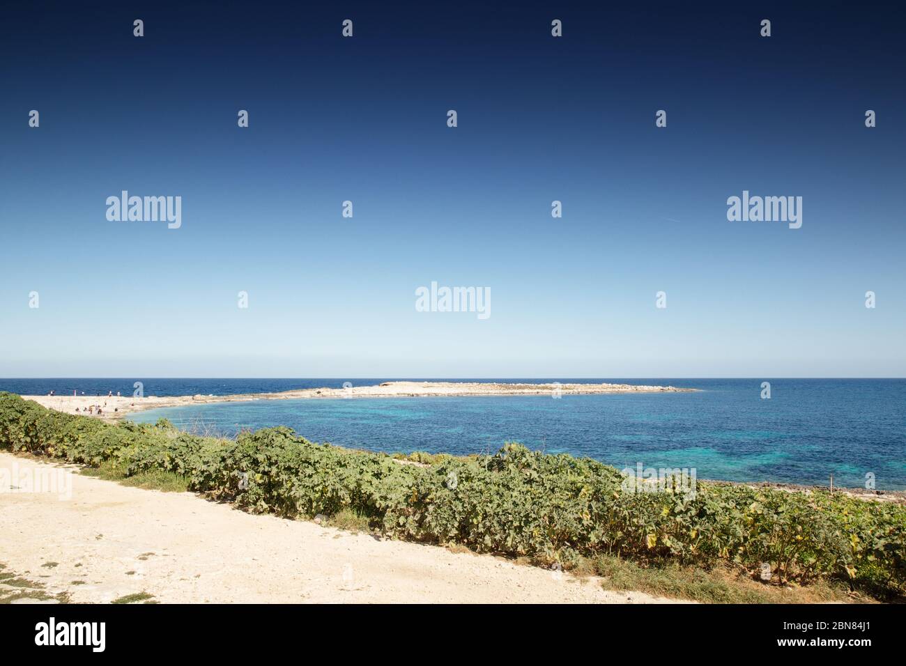 seascape image with the aerial training aid for WWII in Qawra Point ...