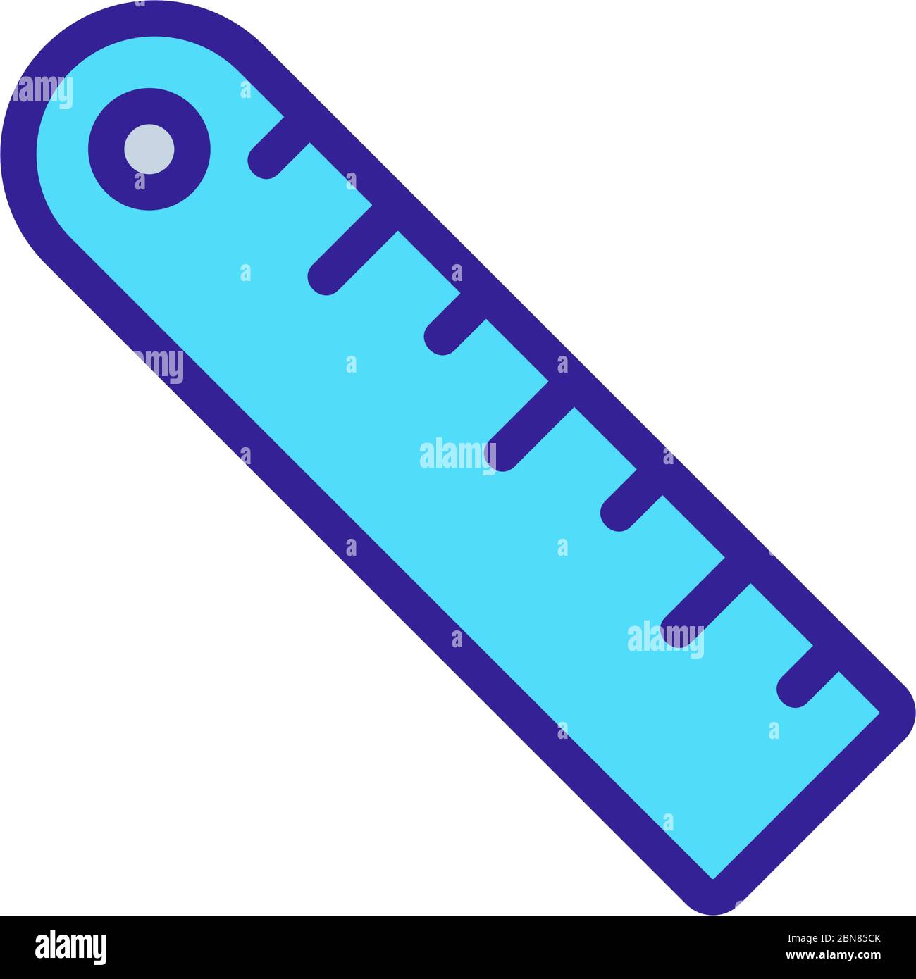 ruler with rounded end icon vector outline illustration Stock Vector ...