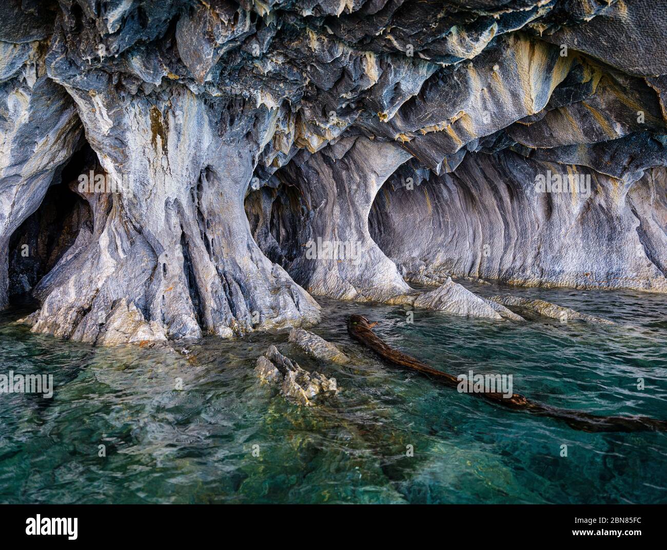 PUERTO RIO TRANQUILO, CHILE - CIRCA FEBRUARY 2019: Interior of marble ...