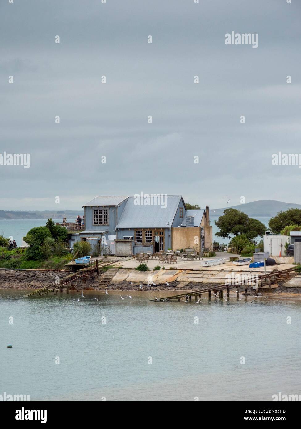 Fleurs Place, Fleurs fish restaurant building at Moeraki South Island ...