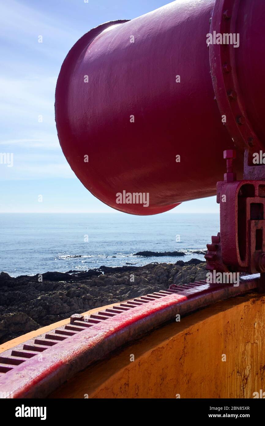 Foghorn detail from Langness lighthouse at Dreswick Point, Isle of Man ...